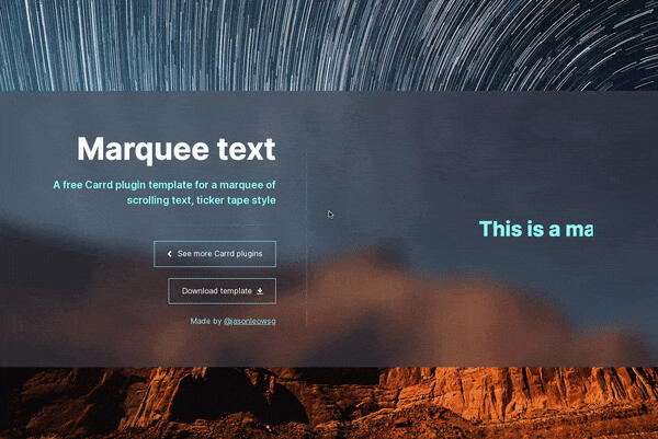 Marquee text Carrd plugin template
